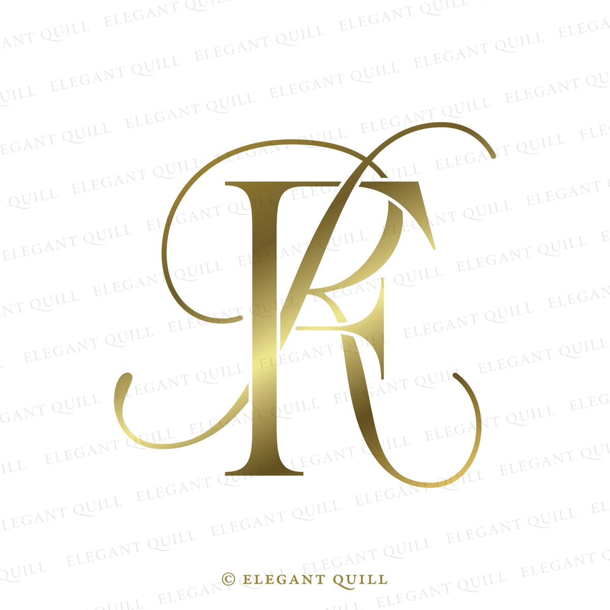 Monogram, RF Initials Logo – Elegant Quill