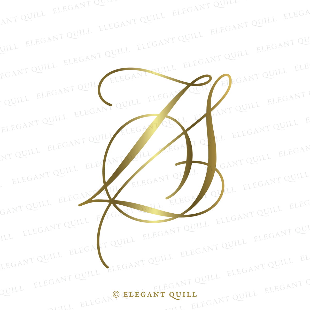 Monogram, SZ Initials Logo – Elegant Quill