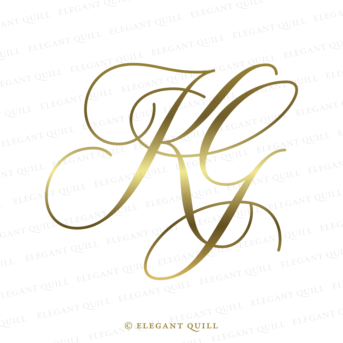 Monogram Initials, GK Logo – Elegant Quill