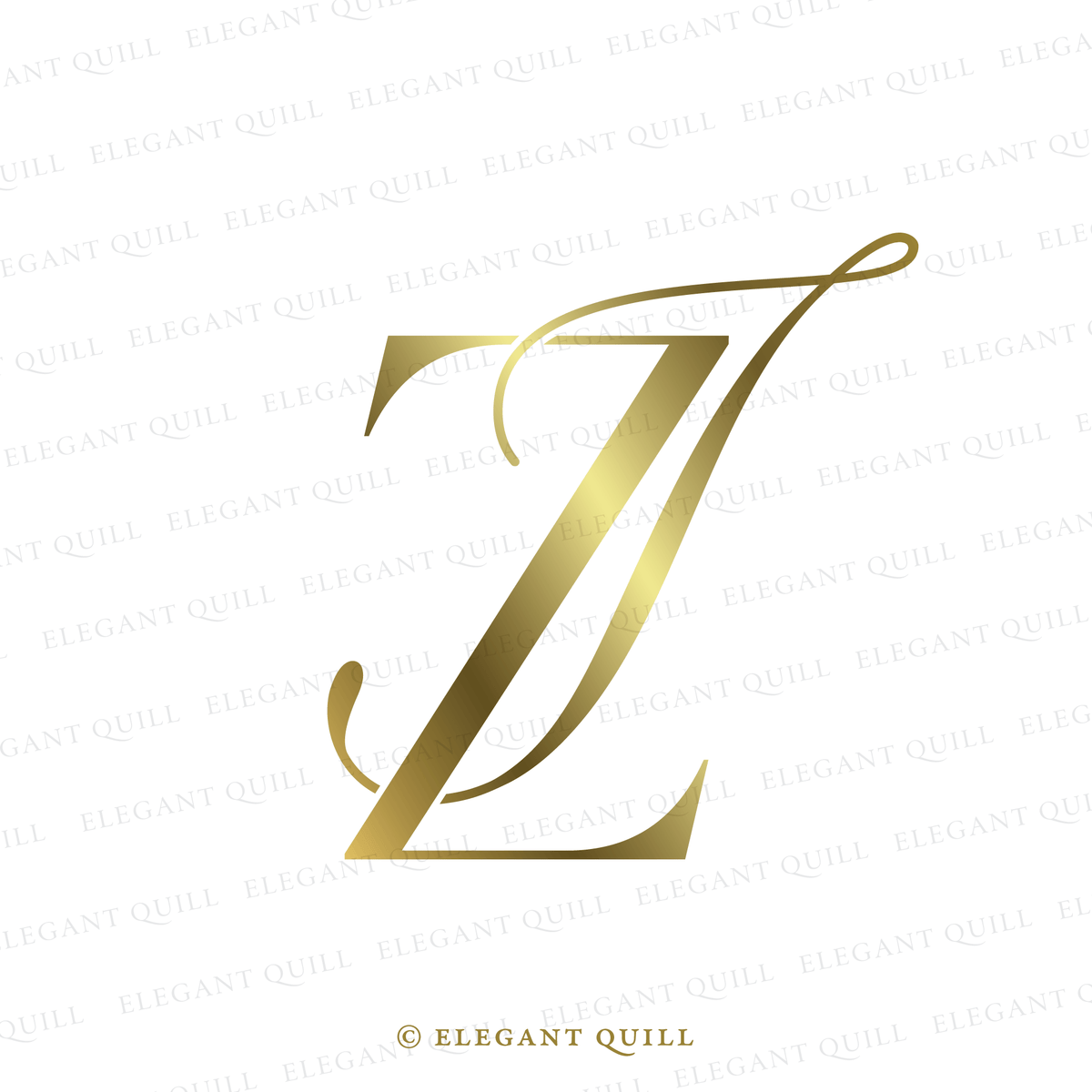 Monogram Initials, IZ Logo – Elegant Quill