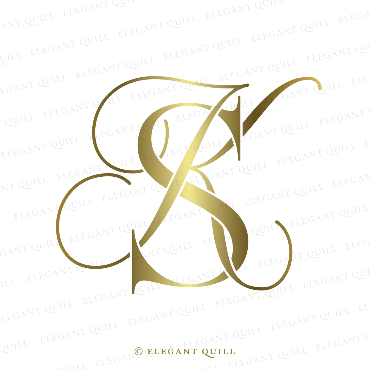 Monogram Initials, KS Logo – Elegant Quill