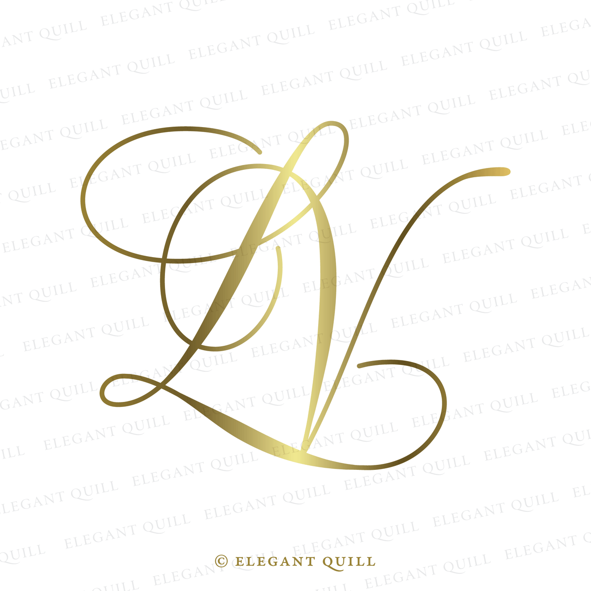 Monogram Initials, LV Logo – Elegant Quill