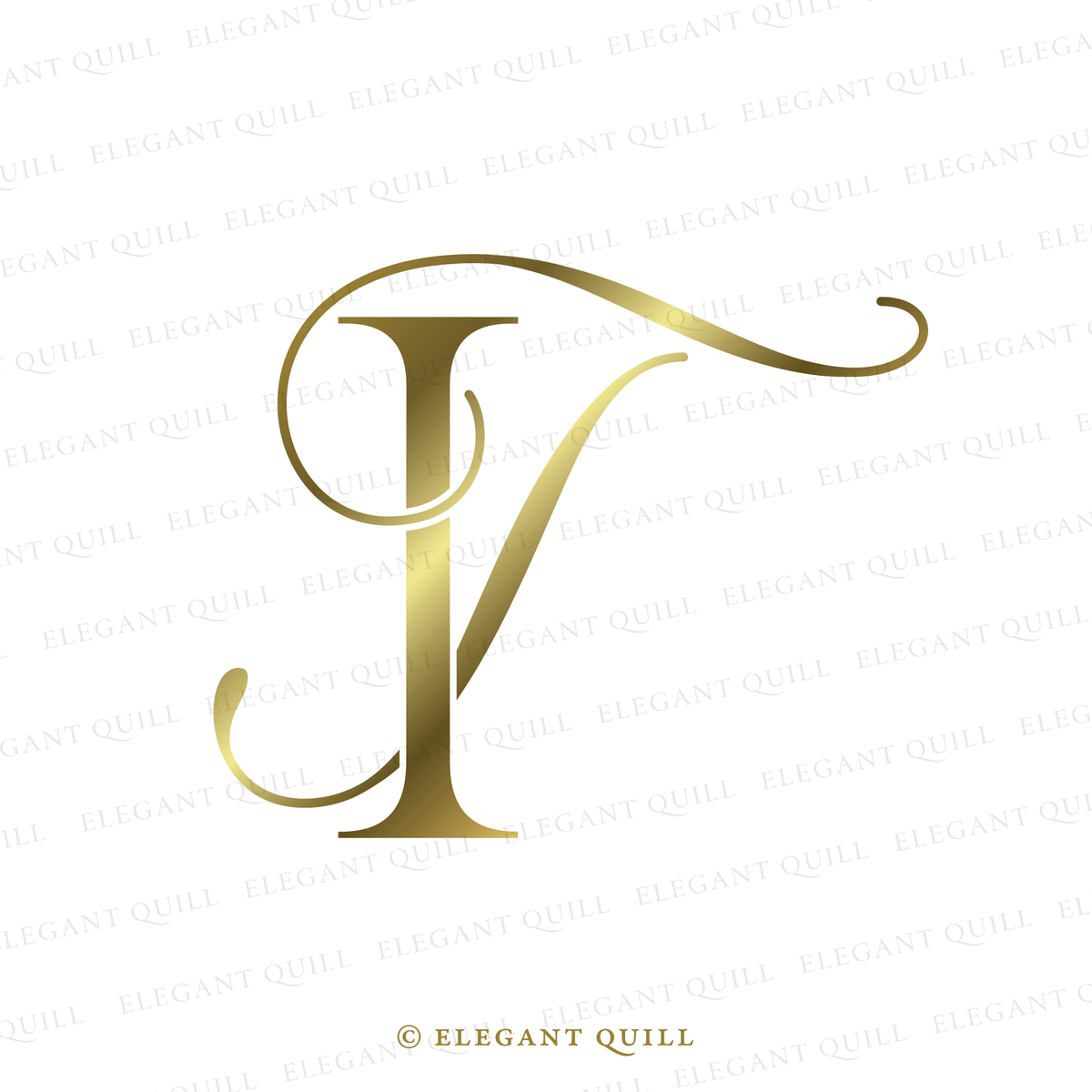 Monogram Initials, TI Logo – Elegant Quill