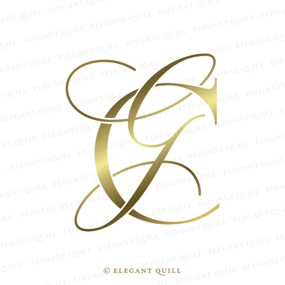 Monogram Logo, GC Initials – Elegant Quill