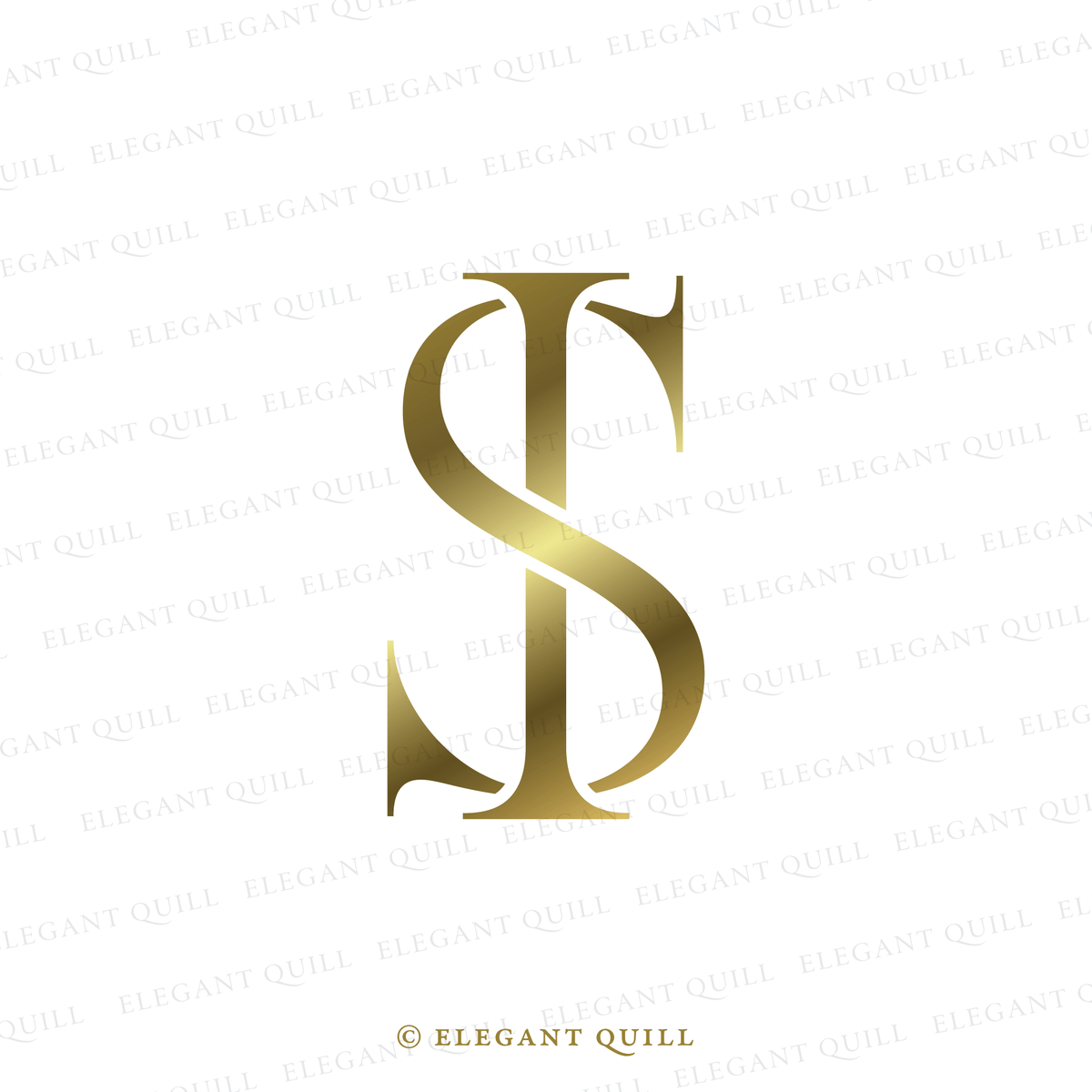 Monogram Logo, IS Initials – Elegant Quill