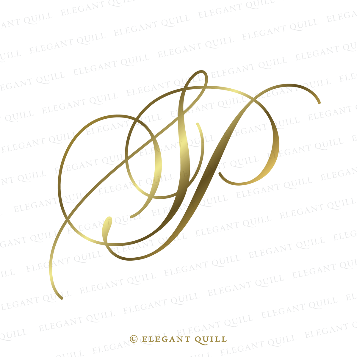 Monogram Logo, PS Initials – Elegant Quill