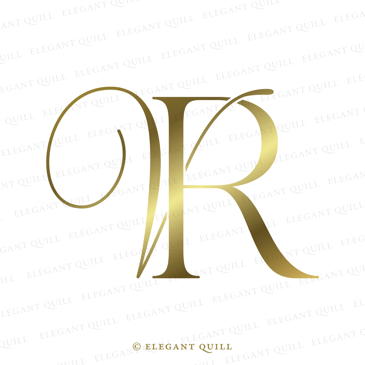 Monogram Logo, VR Initials – Elegant Quill