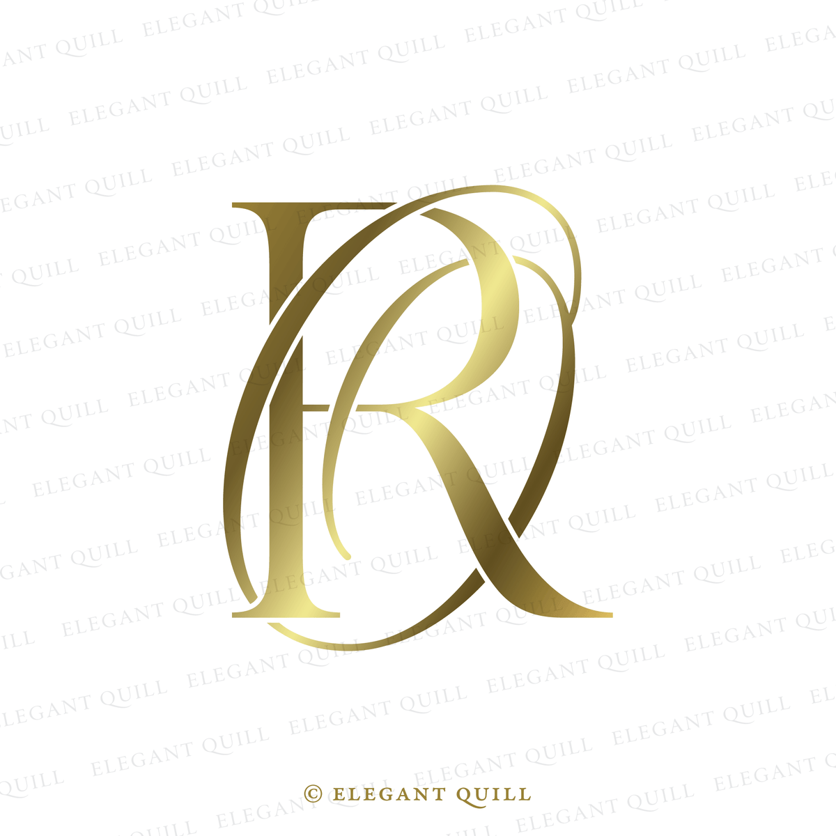 Monogram Logo Design, OR Initials – Elegant Quill