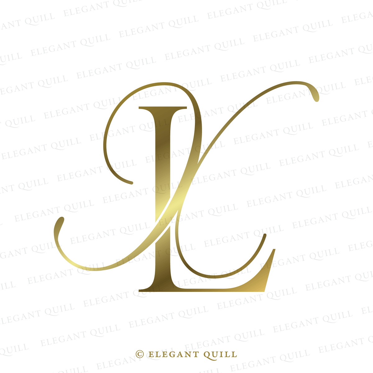 Monogram Logo Design, XL Initials – Elegant Quill