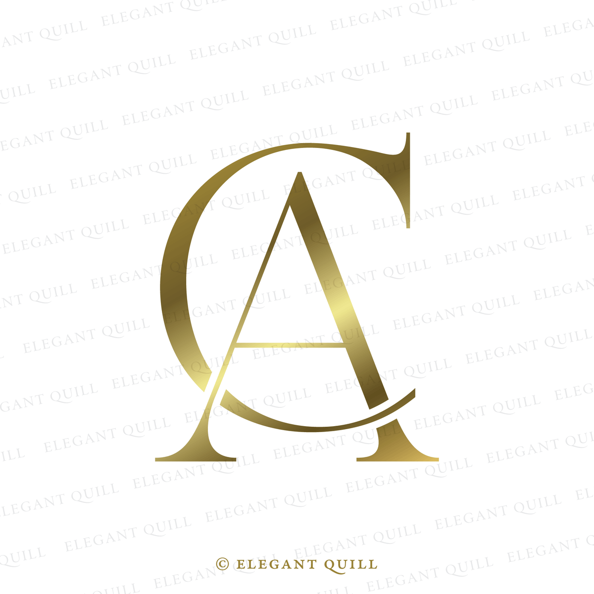 Personal Brand Logo, AC Initials – Elegant Quill