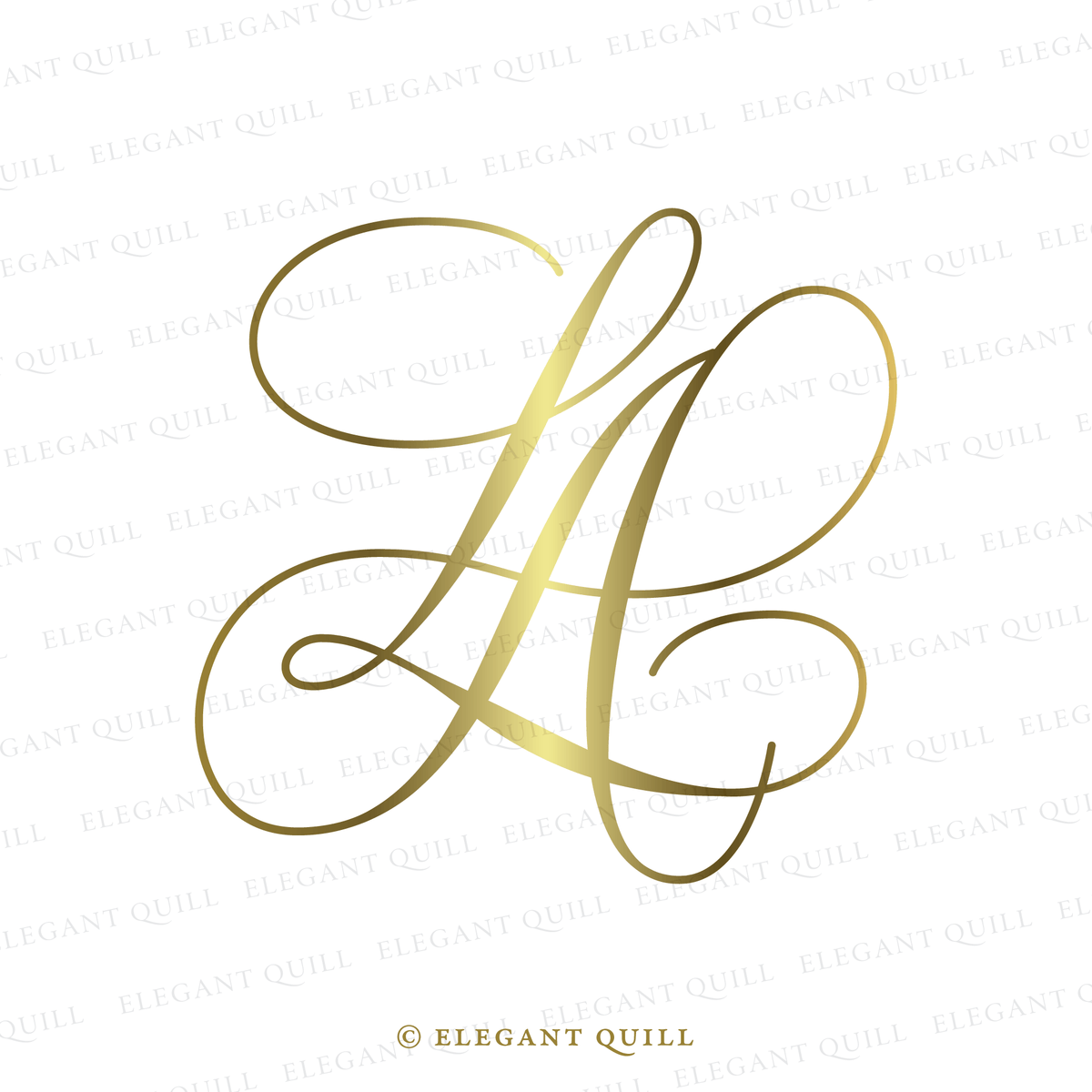 Personal Brand Logo, AL Initials – Elegant Quill