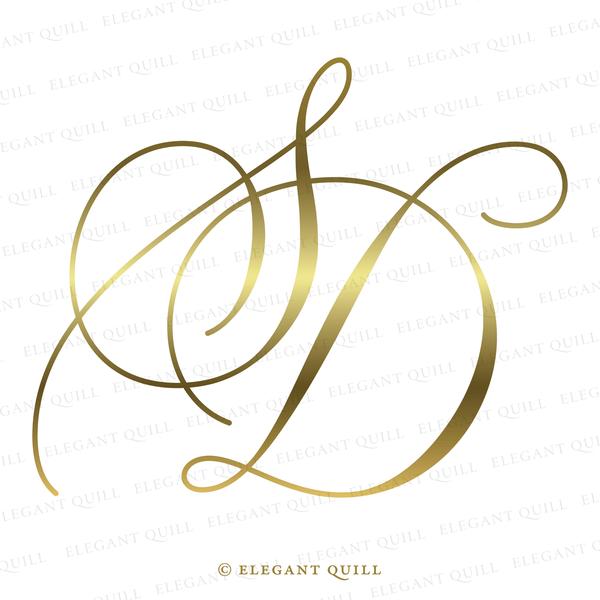Personal Brand Logo, DS Initials – Elegant Quill