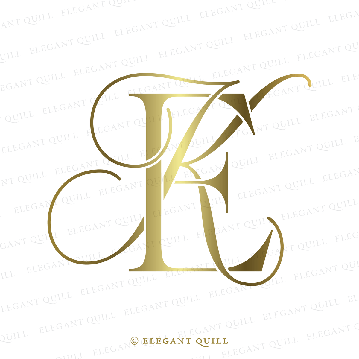 Personal Brand Logo, KE Initials – Elegant Quill