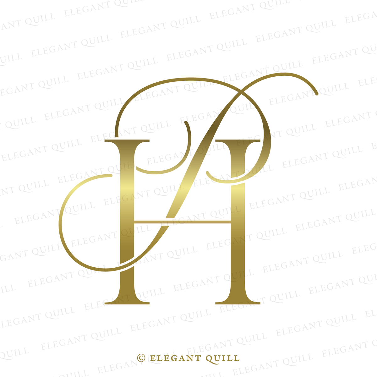 Personal Brand Logo, PH Initials – Elegant Quill