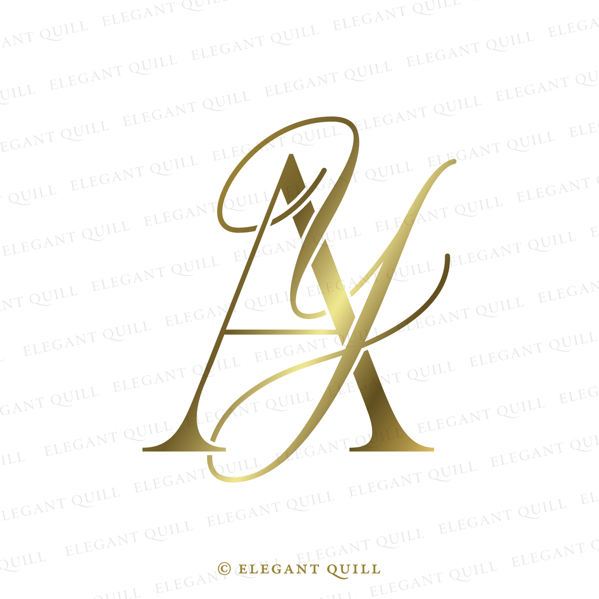 Personal Brand Logo, YA Initials – Elegant Quill