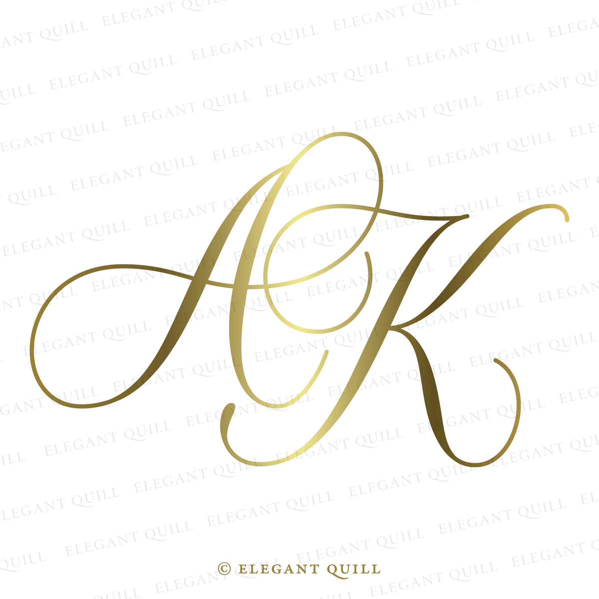 Personal Logo, AK Initials – Elegant Quill
