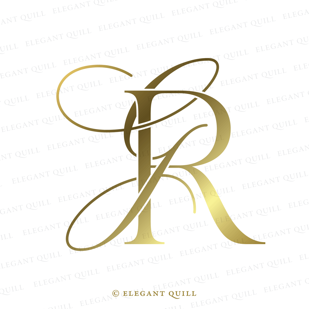 Personal Logo, GR Initials – Elegant Quill