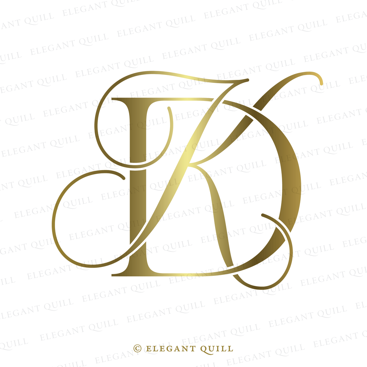 Personal Logo, KD Initials – Elegant Quill