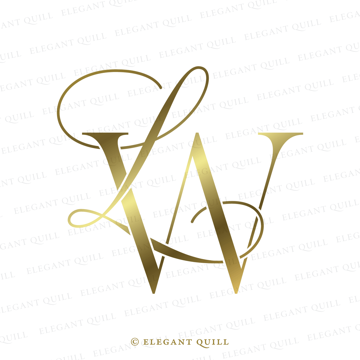 Personal Logo, LW Initials – Elegant Quill