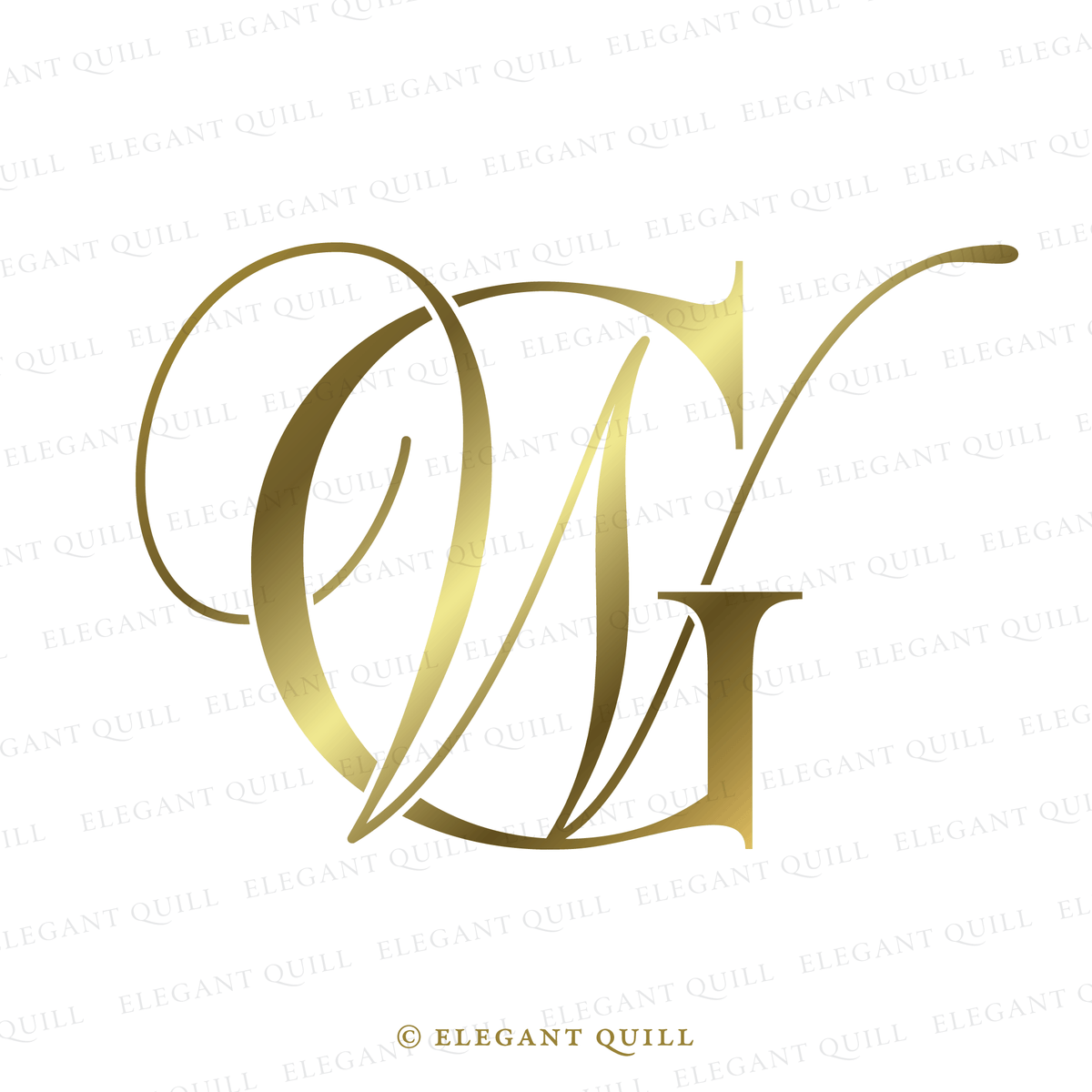 Personal Logo, WG Initials – Elegant Quill