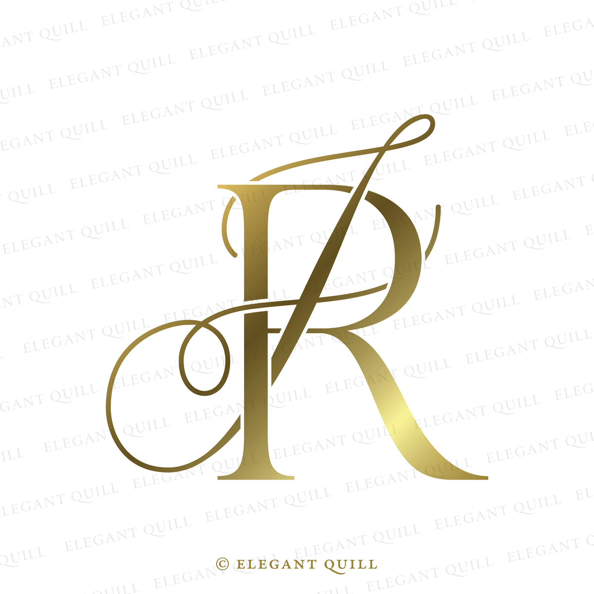 Premade Logo, JR Initials – Elegant Quill