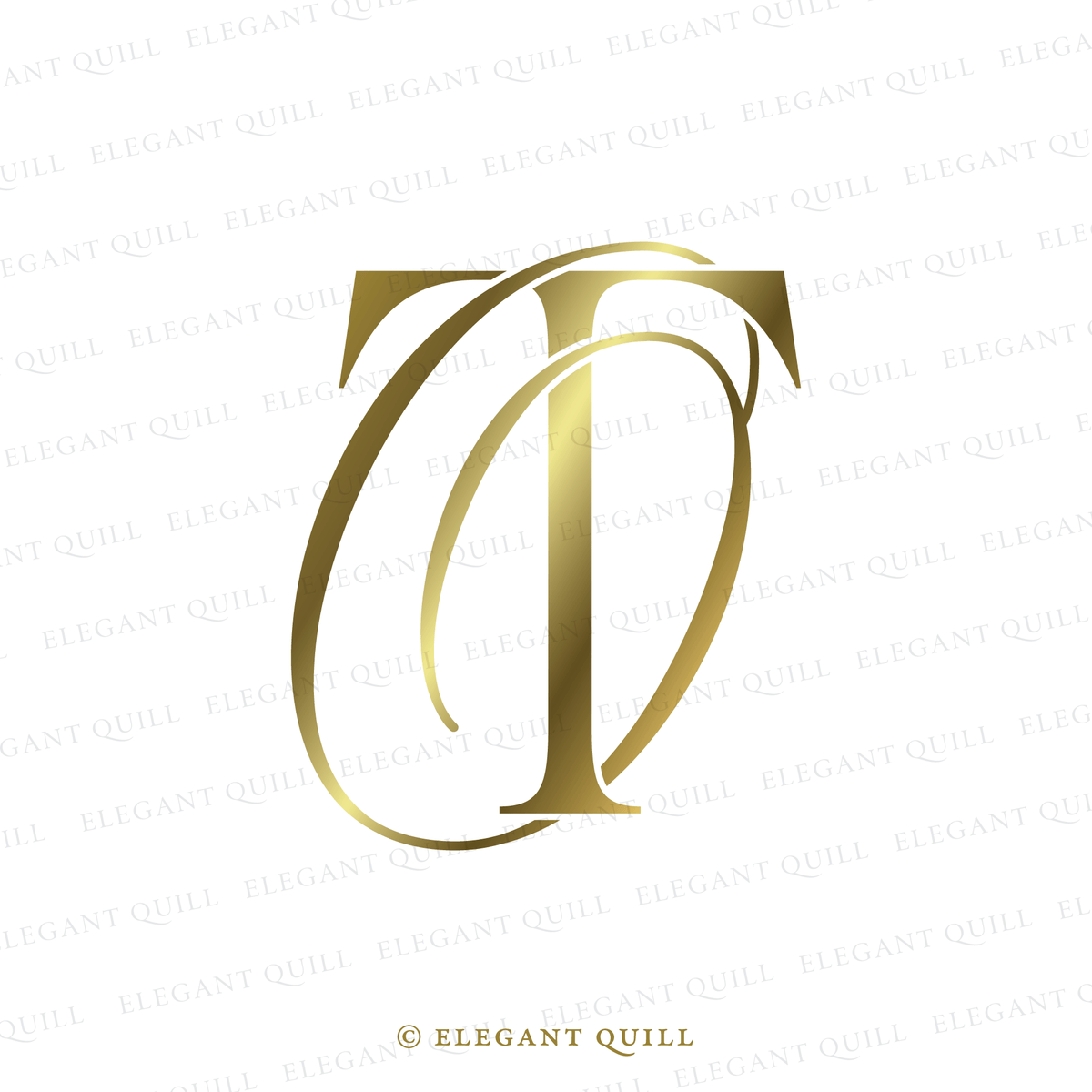 Premade Logo, OT Initials – Elegant Quill