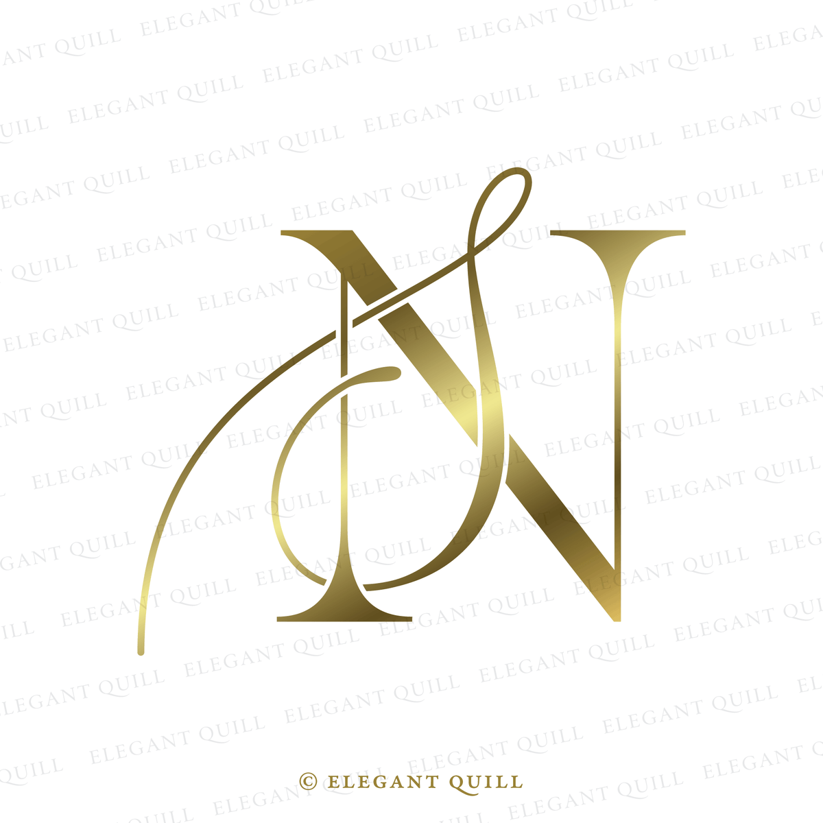 Script Logo, SN Initials – Elegant Quill