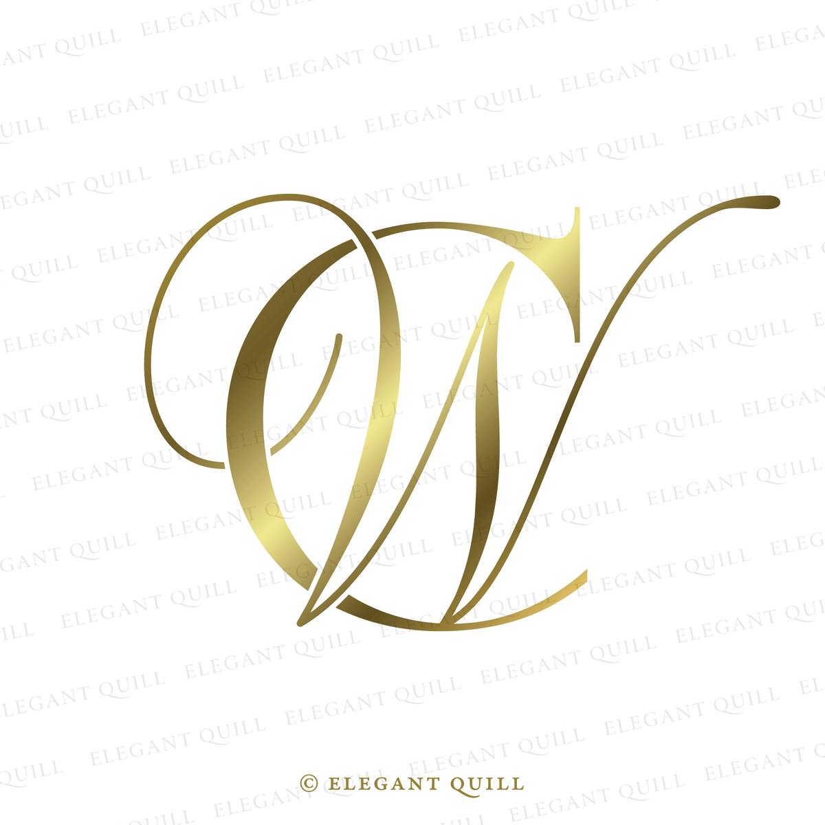 Script Logo, WC Initials – Elegant Quill