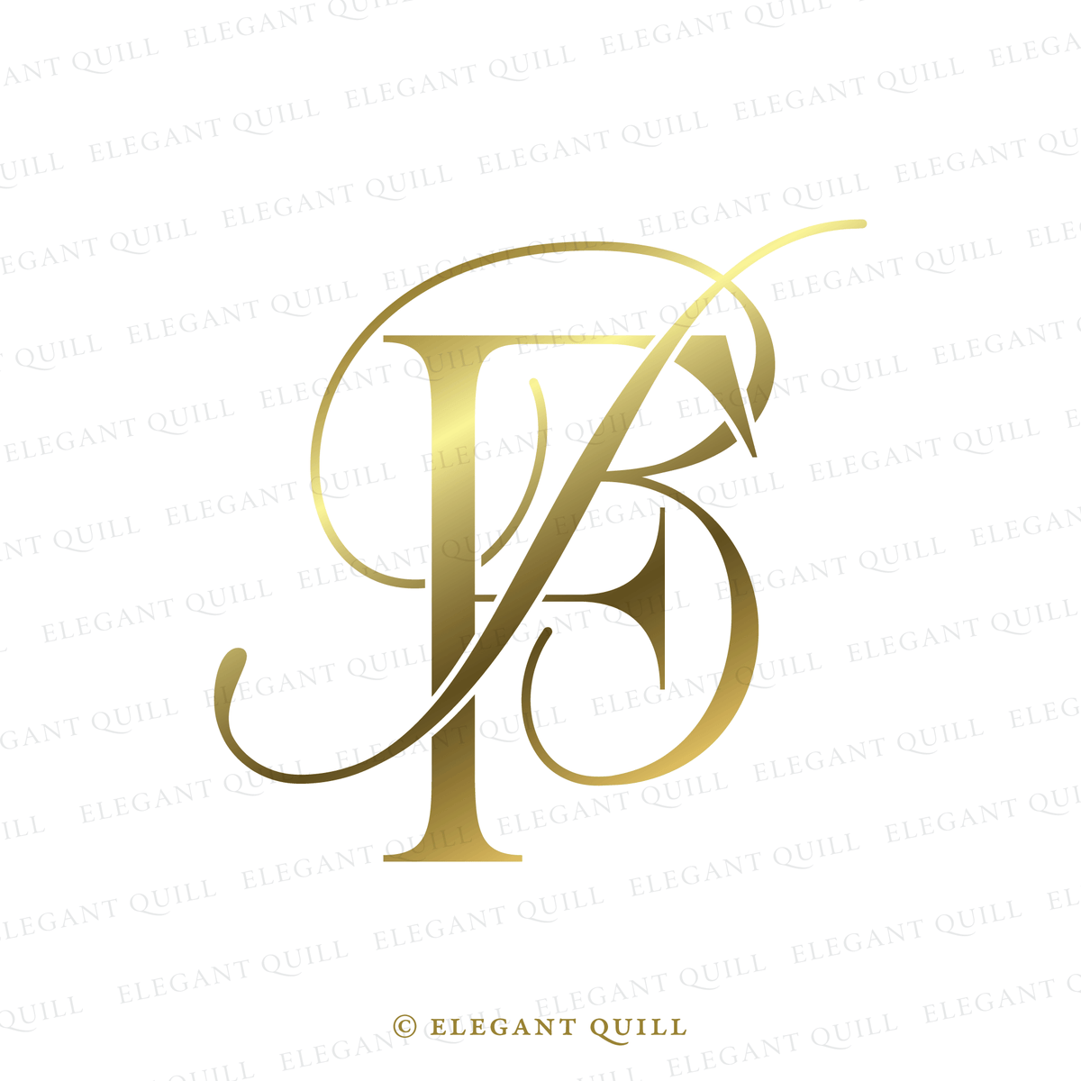Simple Logo, BF Initials – Elegant Quill