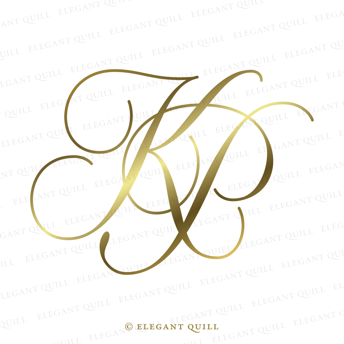 Simple Logo, KP Initials – Elegant Quill