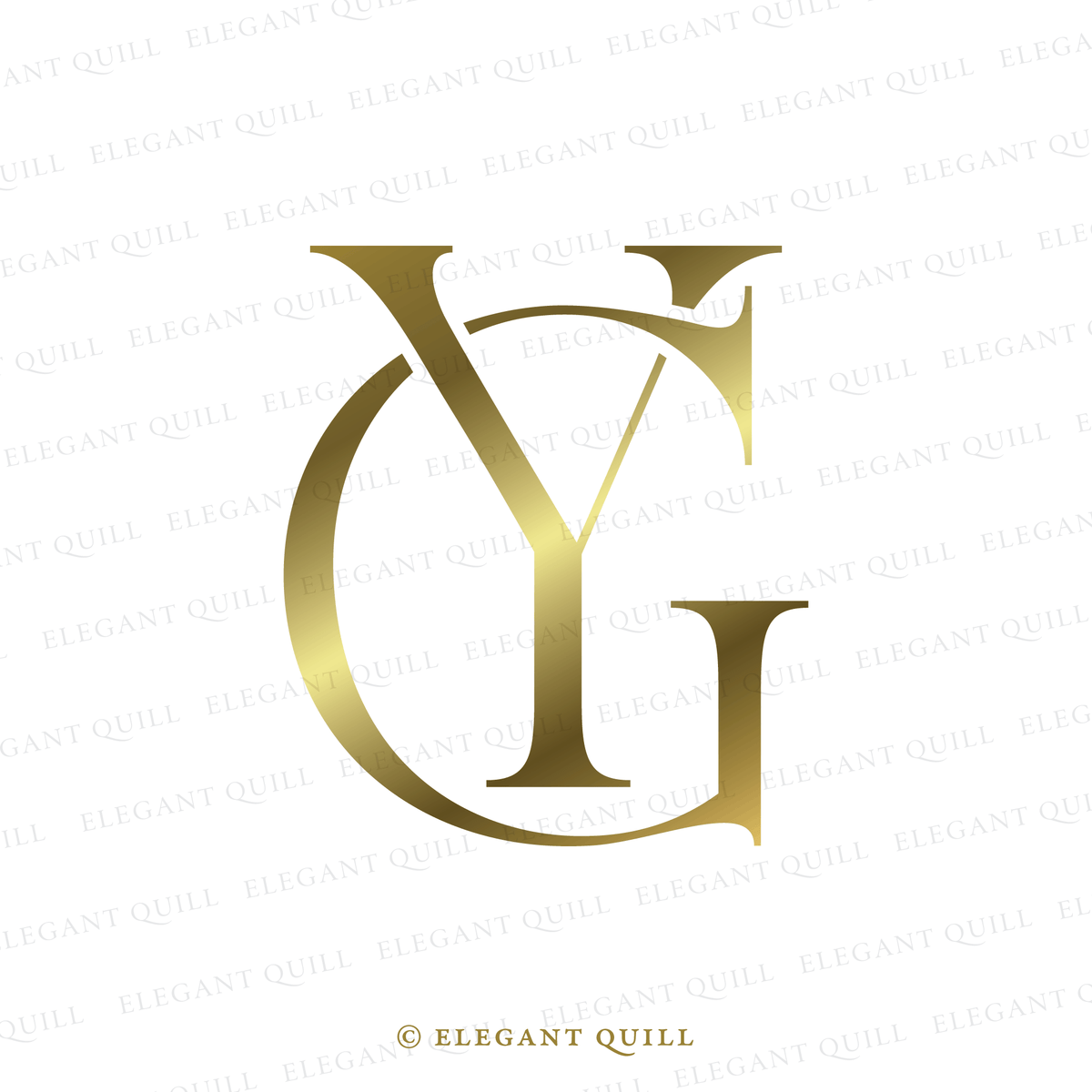 Simple Logo Design, GY Initials – Elegant Quill
