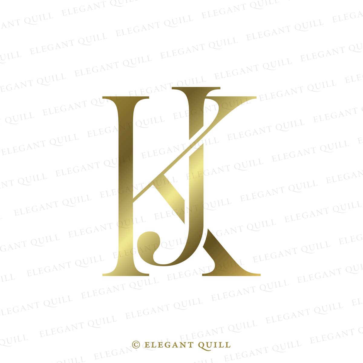 Simple Logo Design, JK Initials – Elegant Quill