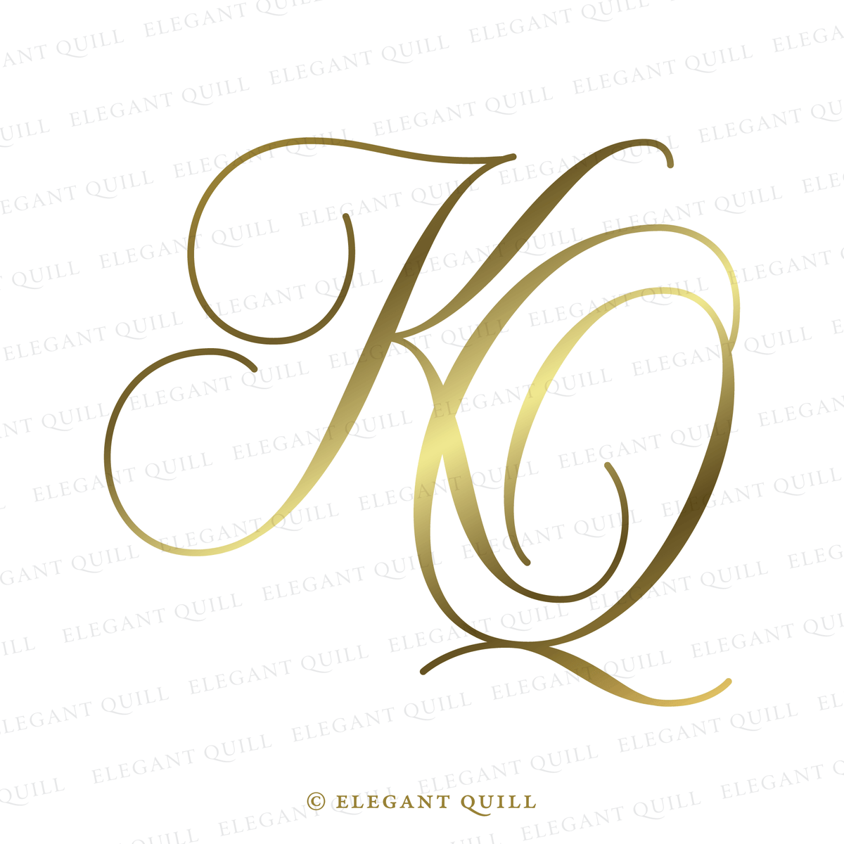 Simple Logo Design, KQ Initials – Elegant Quill