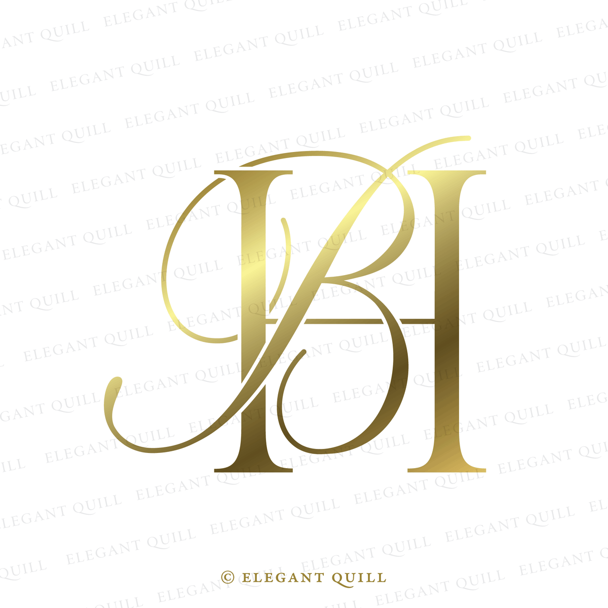 Simplistic Logo, BH Initials – Elegant Quill