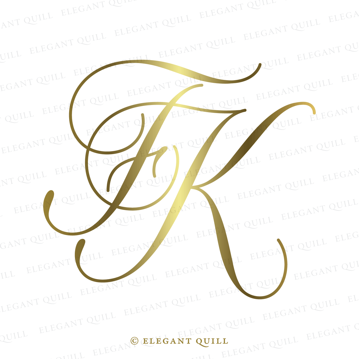 Simplistic Logo, FK Initials – Elegant Quill