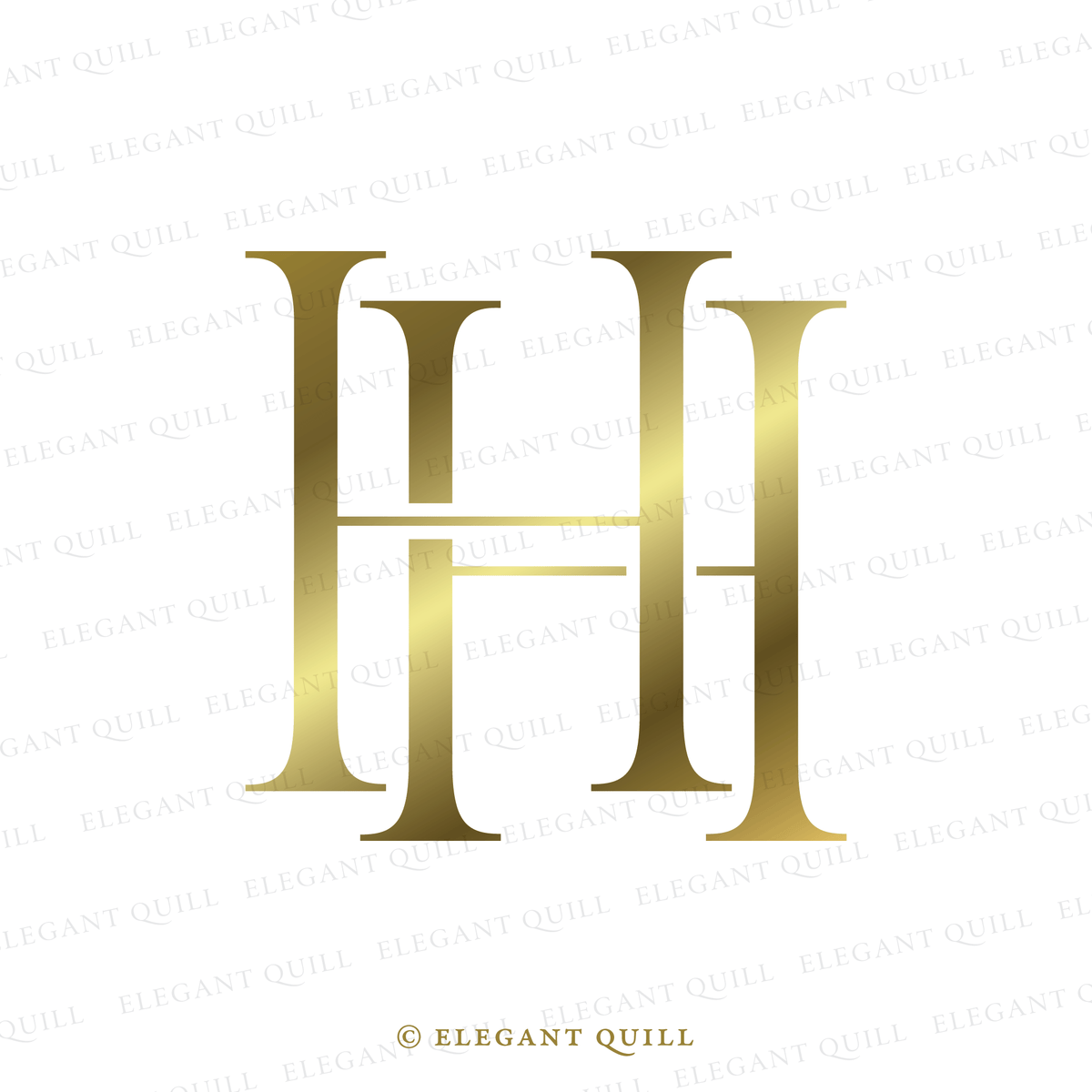 Simplistic Logo, HH Initials – Elegant Quill