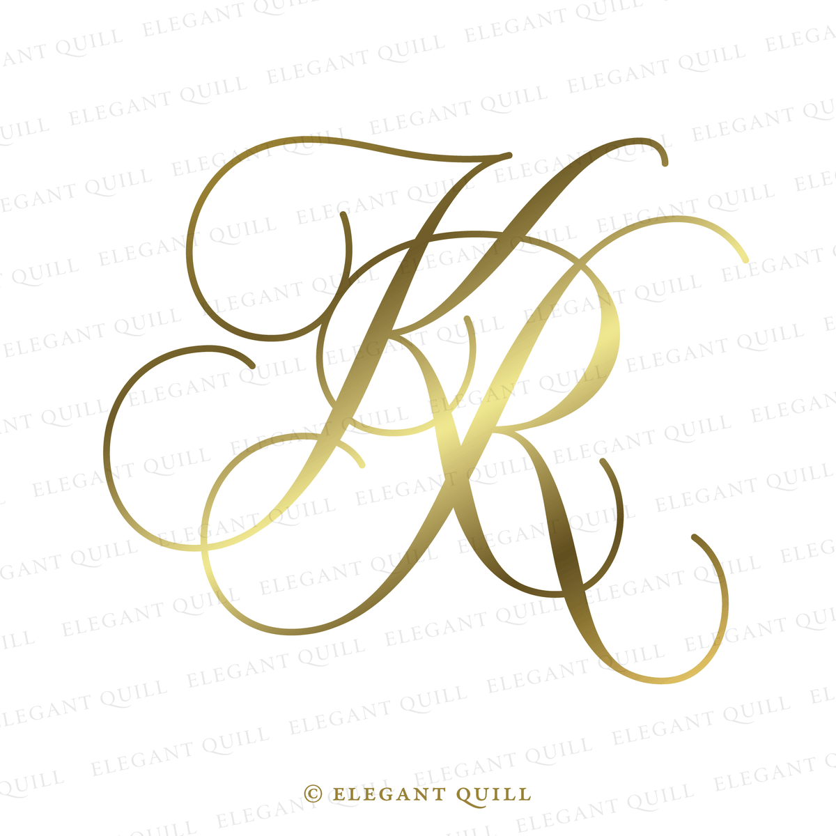 Simplistic Logo, KR Initials – Elegant Quill