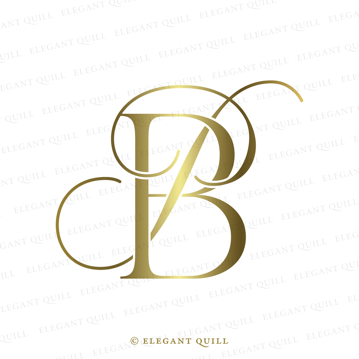 Simplistic Logo, PB Initials – Elegant Quill