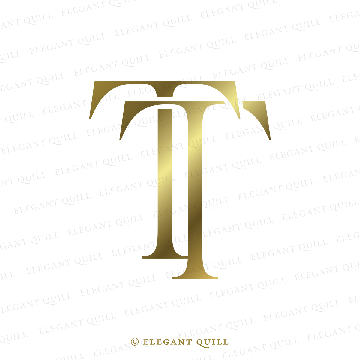 Simplistic Logo, TT Initials – Elegant Quill