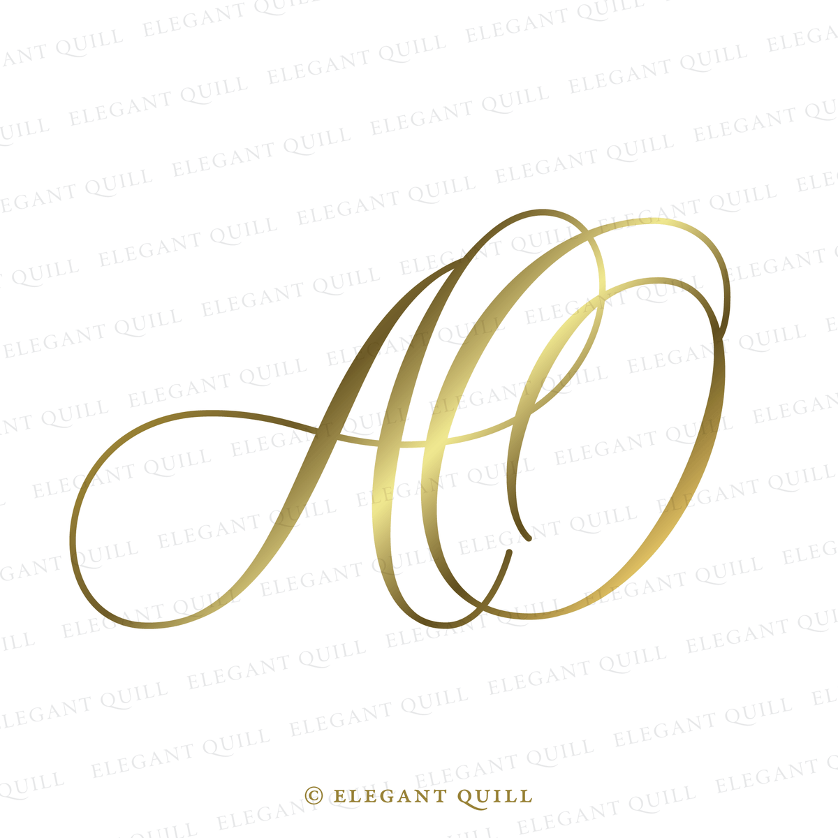 Two Letter Logo, AO Initials – Elegant Quill