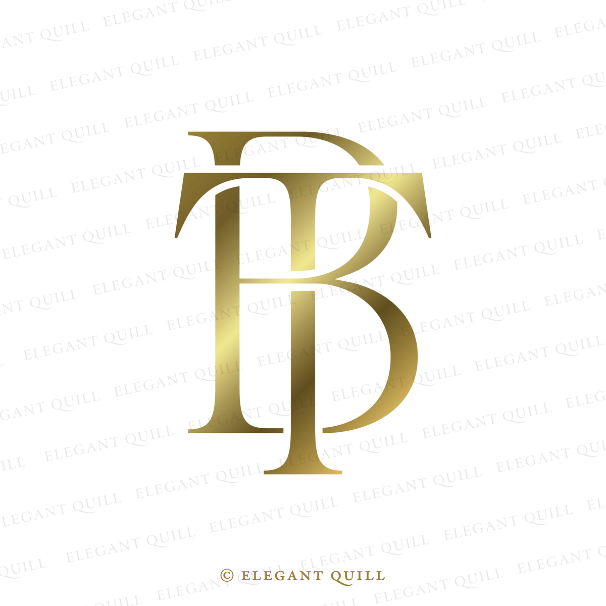 Two Letter Logo, BT Initials – Elegant Quill