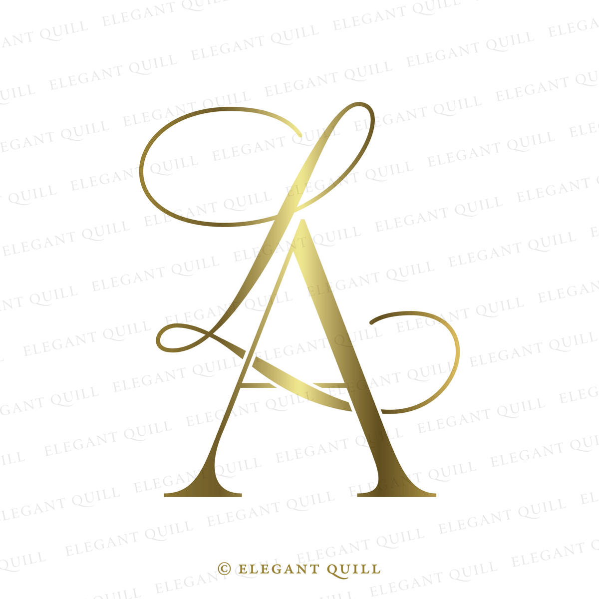 Two Letter Logo, LA Initials – Elegant Quill