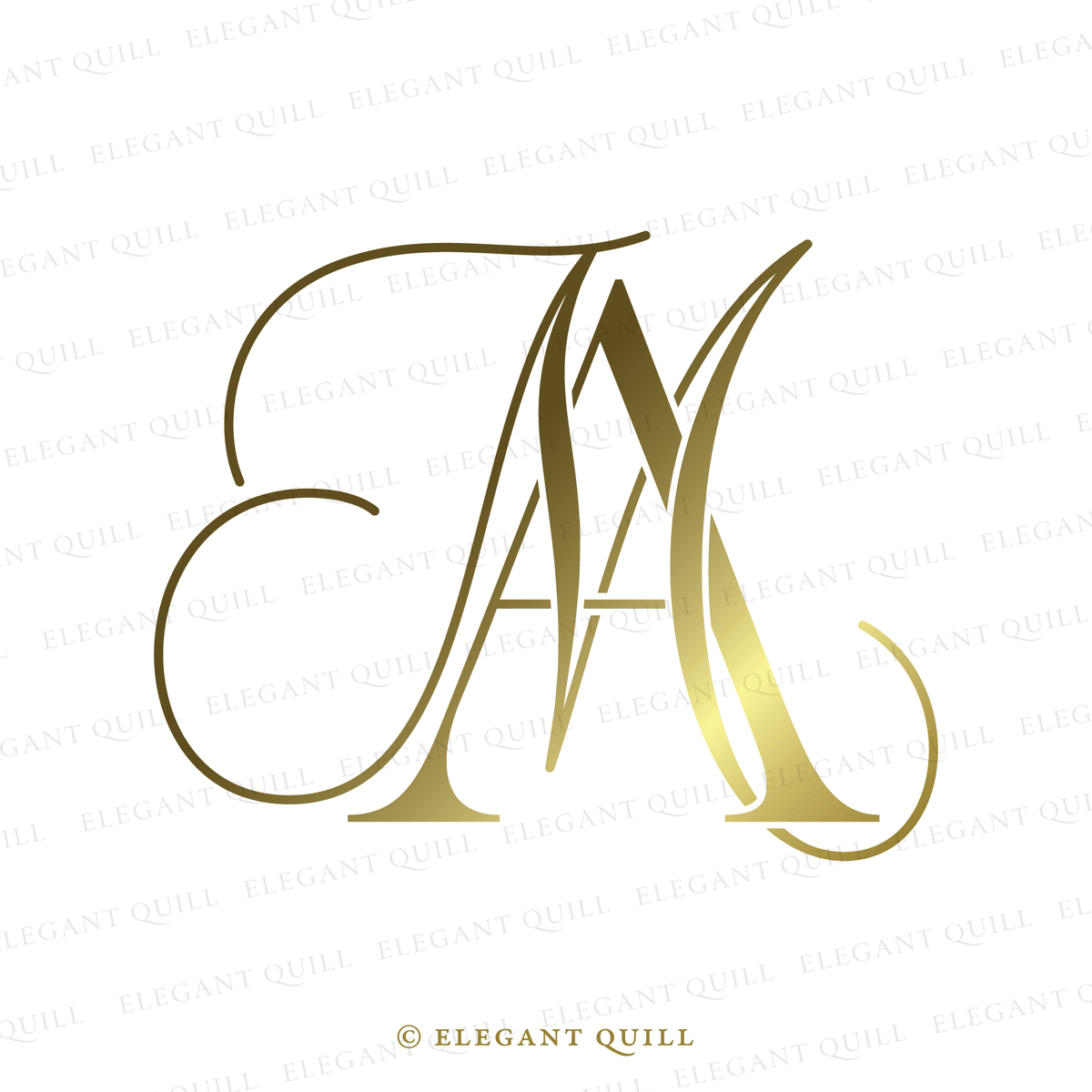Two Letter Logo, MA Initials – Elegant Quill