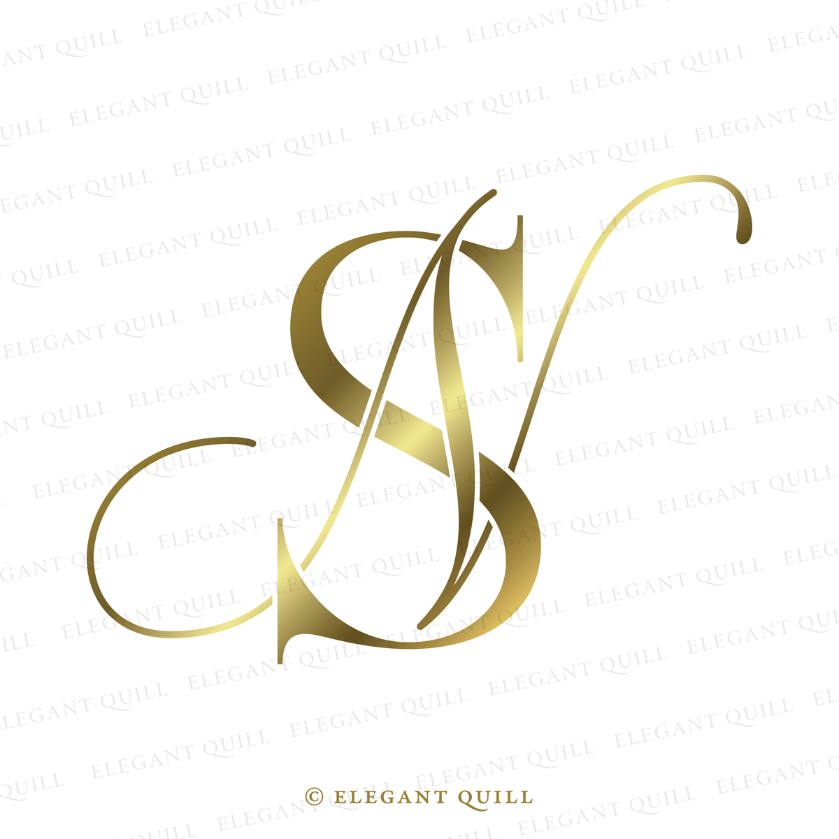 Two Letter Logo, NS Initials – Elegant Quill
