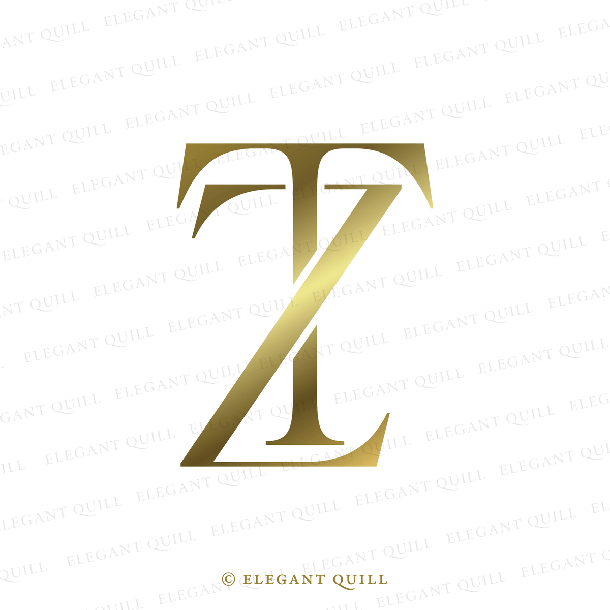 Two Letter Logo, TZ Initials – Elegant Quill