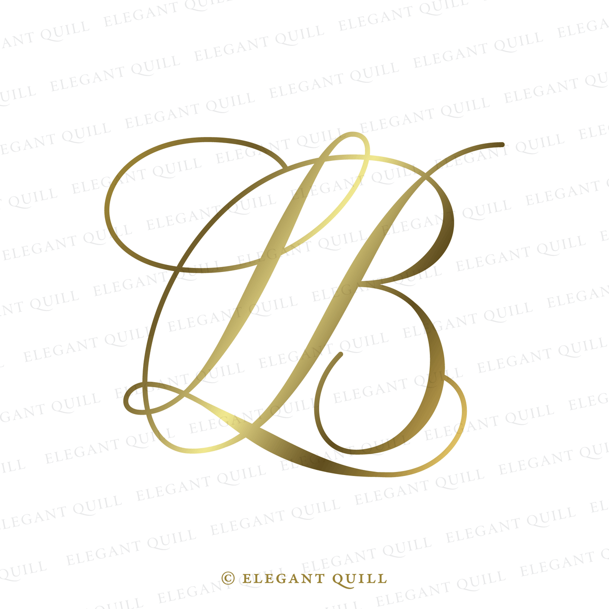 Wedding Dance Floor Monogram, BL Initials Logo – Elegant Quill