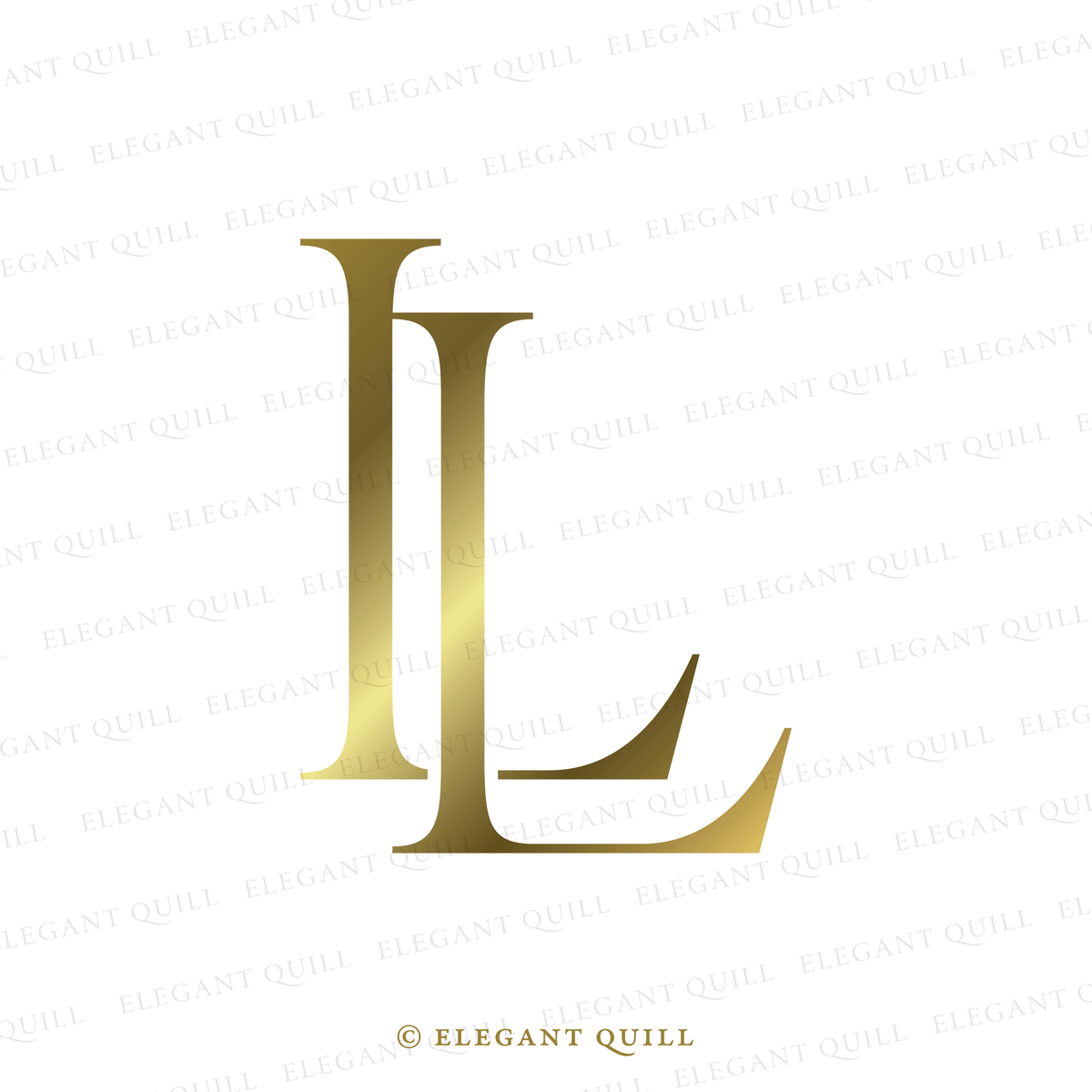 Wedding Dance Floor Monogram, LL Initials Logo – Elegant Quill