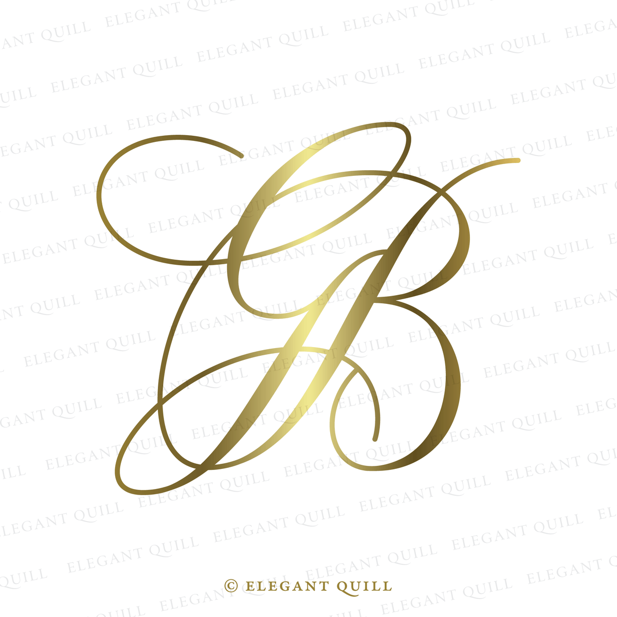 Wedding Gobo, BG Initials Logo – Elegant Quill