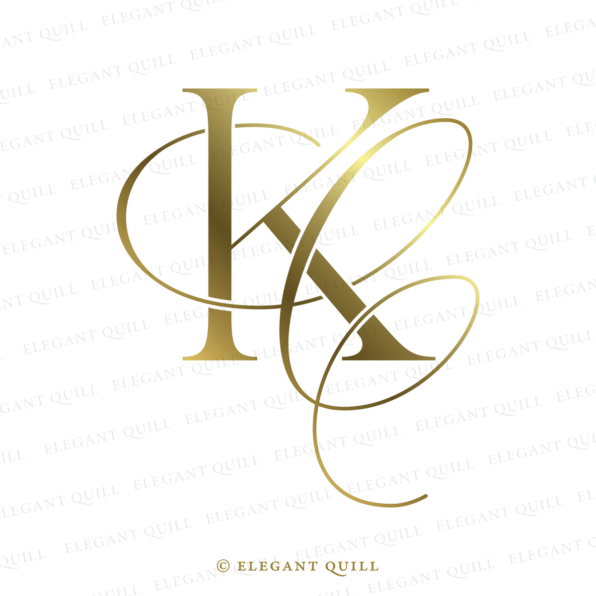 Wedding Gobo, CK Initials – Elegant Quill