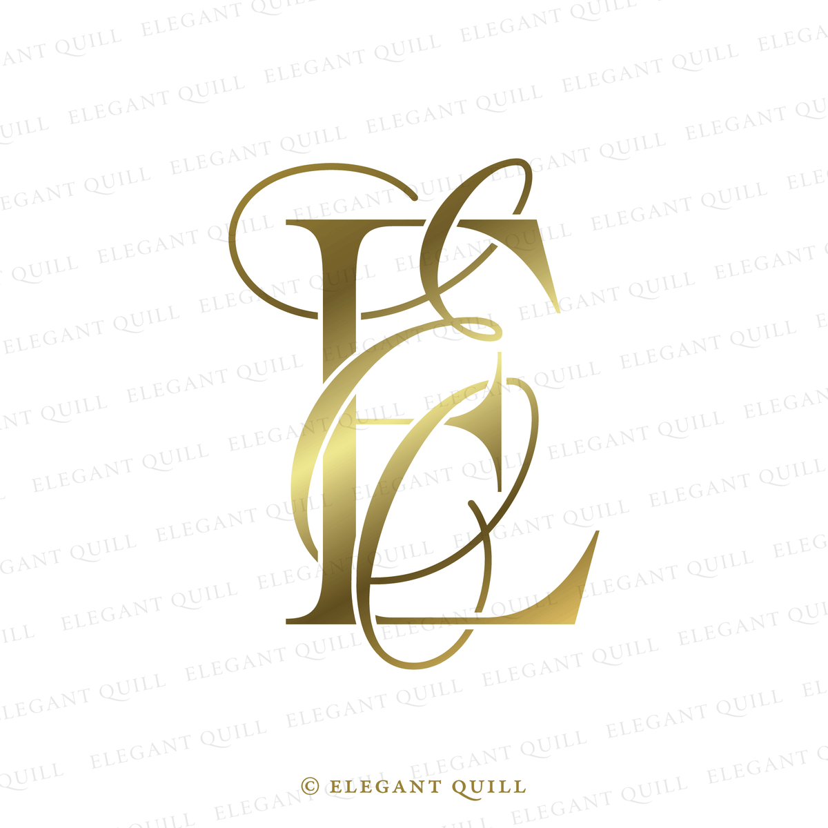 Wedding Gobo, EE Initials Logo – Elegant Quill